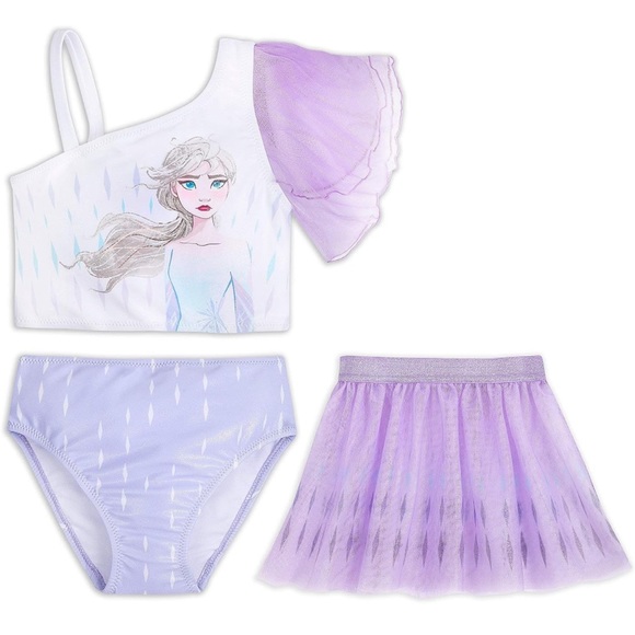 Disney | Swim | Disney Elsa Deluxe Swimsuit Set Bathing Suit Girls ...